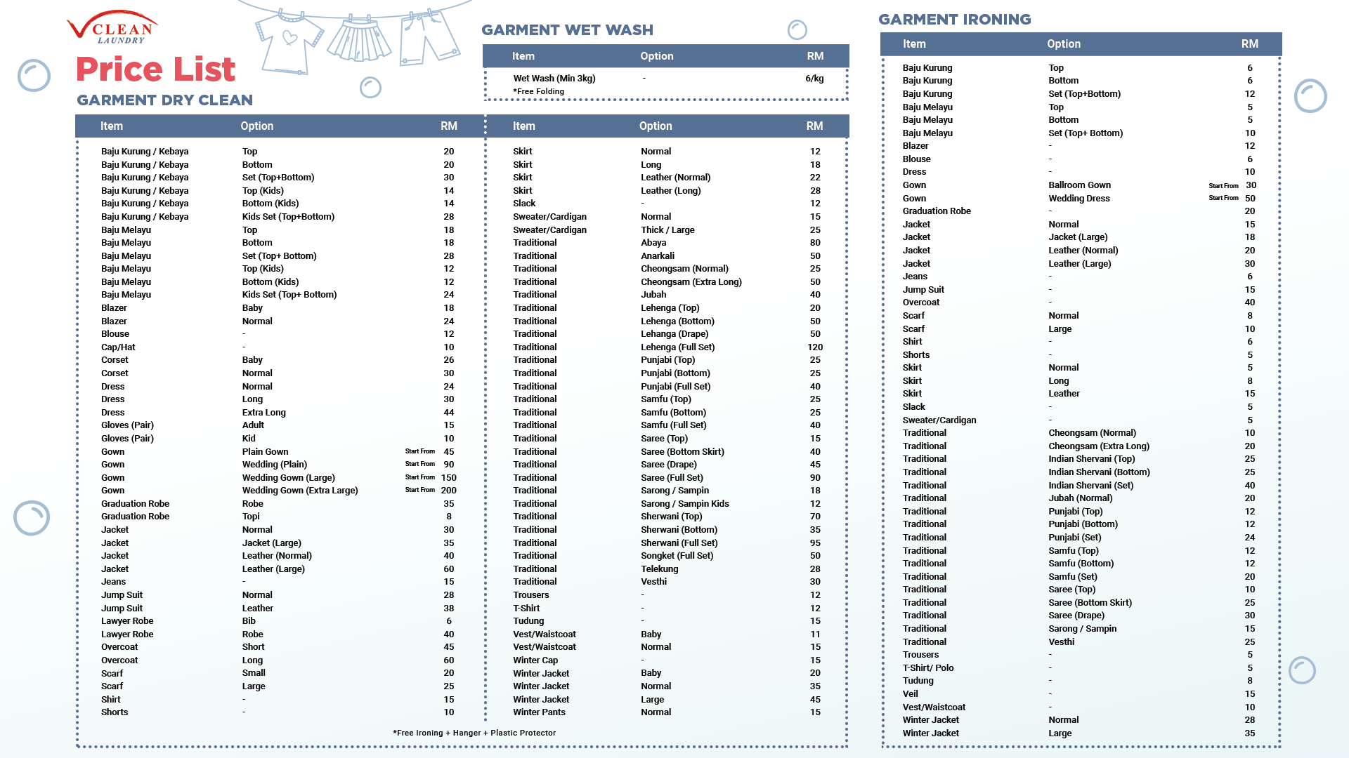 /pricelist – V Clean Laundry