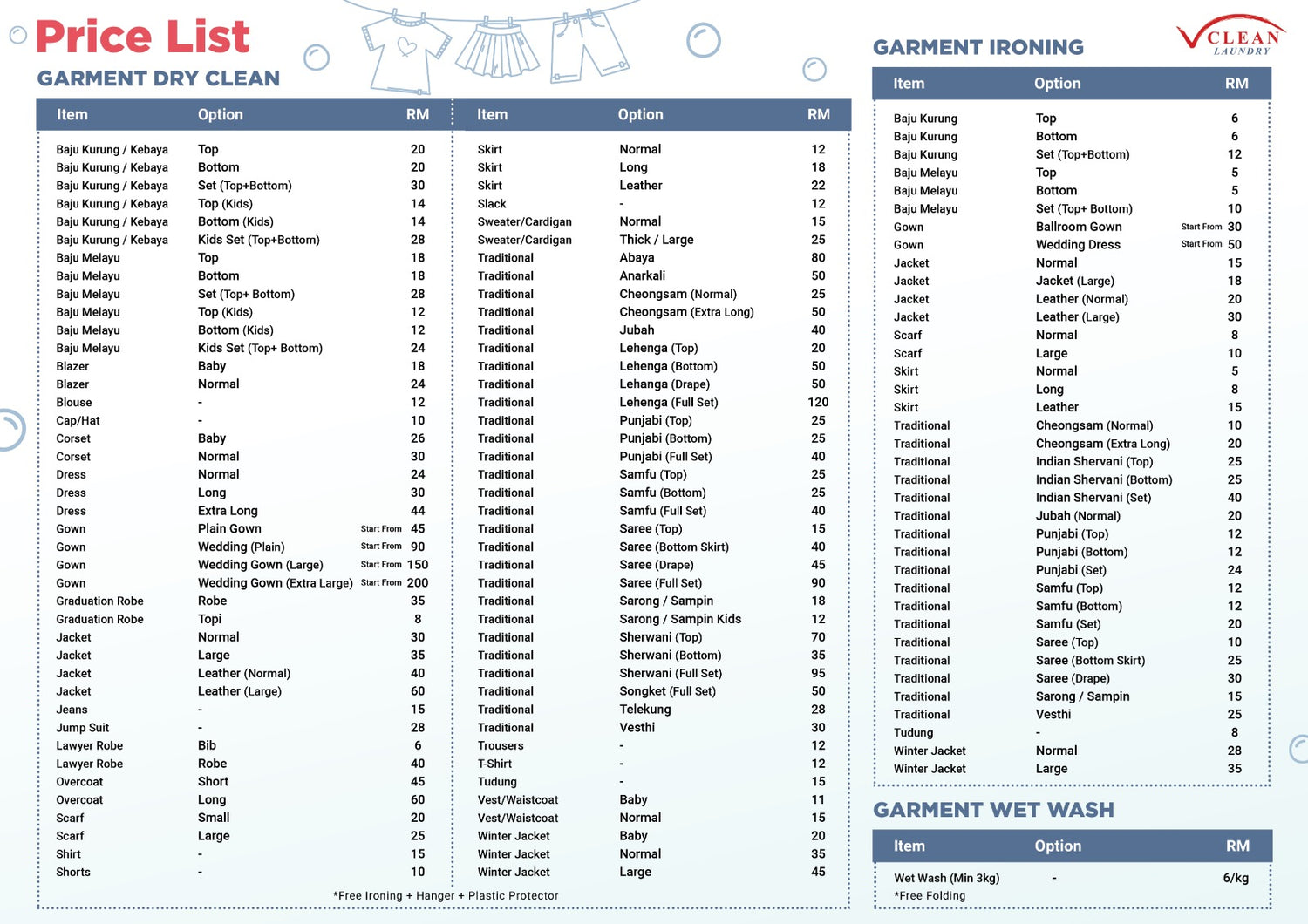 /pricelist – V Clean Laundry
